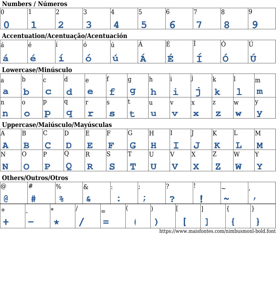 Nimbus Mono L Bold: Free Font Download | MaisFontes