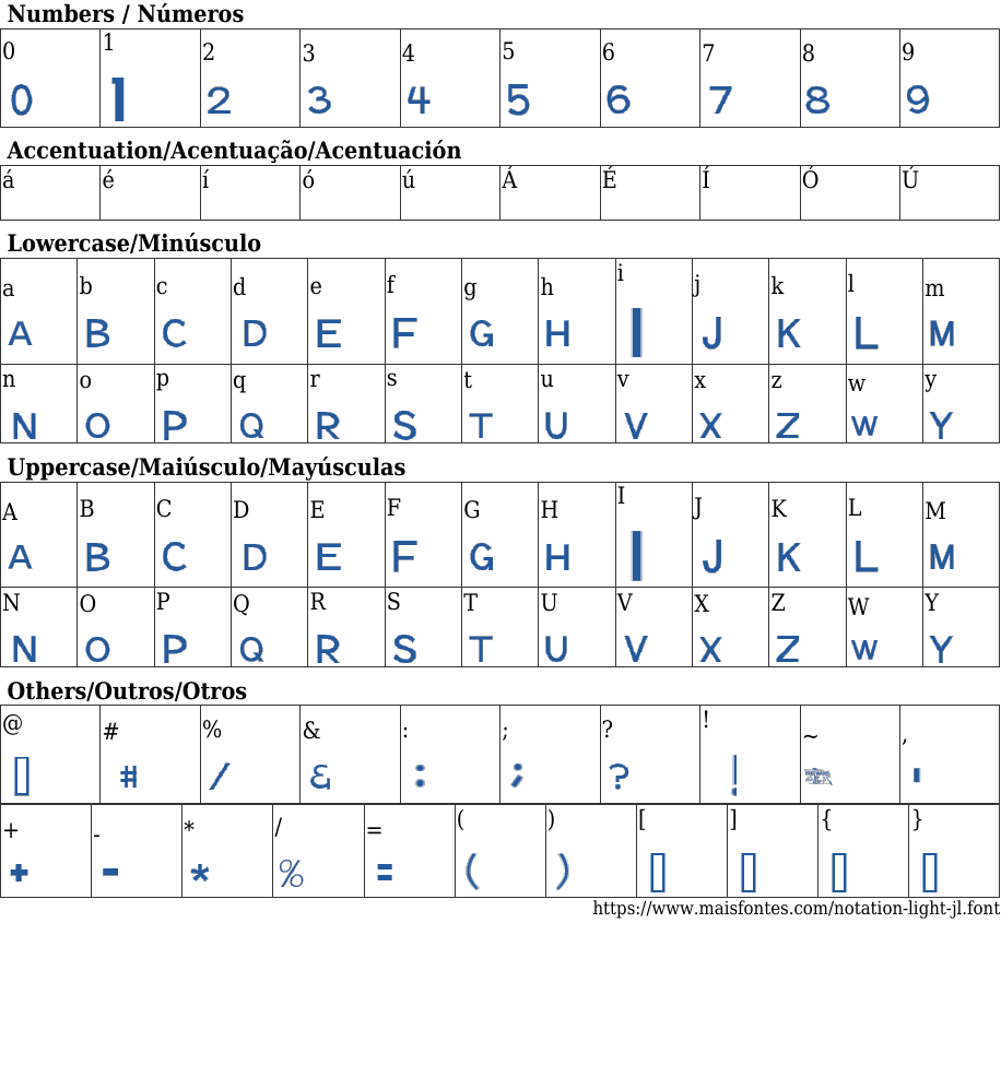 Notation Light JL: Free Font Download | MaisFontes