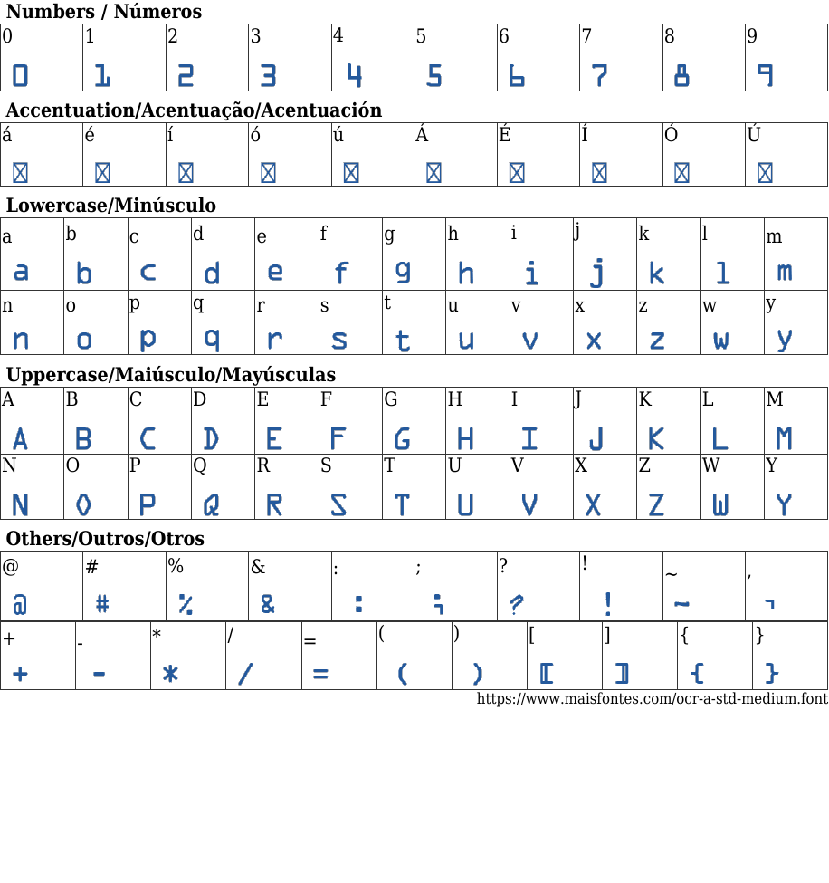 OCR A Std Medium: Baixar Fonte Grátis | MaisFontes