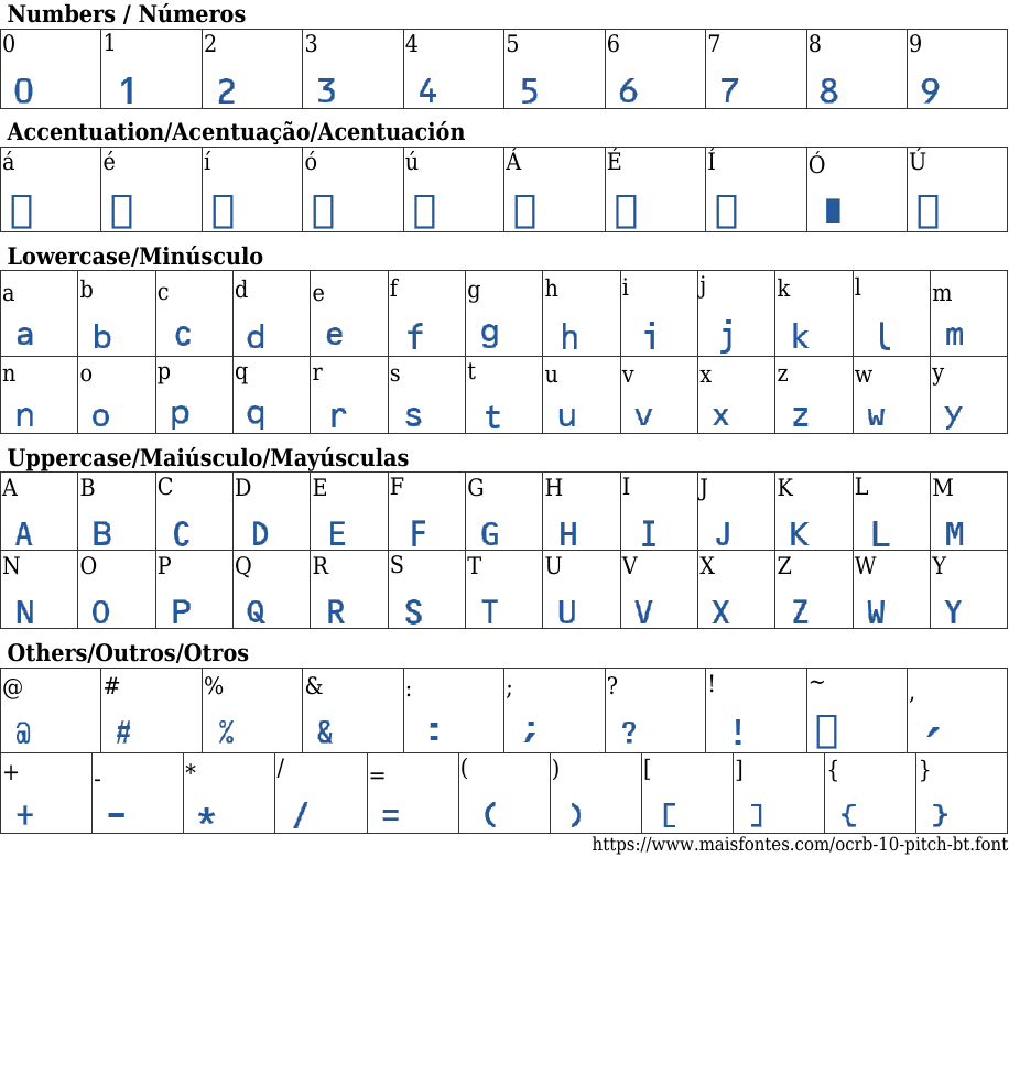 OCR-B 10 Pitch BT font download | MaisFontes.com