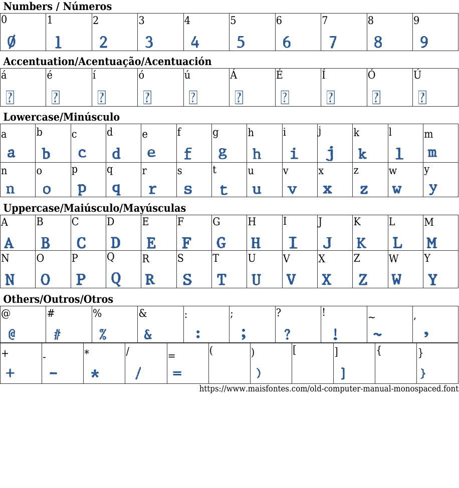 Old Computer Manual Monospaced: Baixar Fonte Grátis | MaisFontes