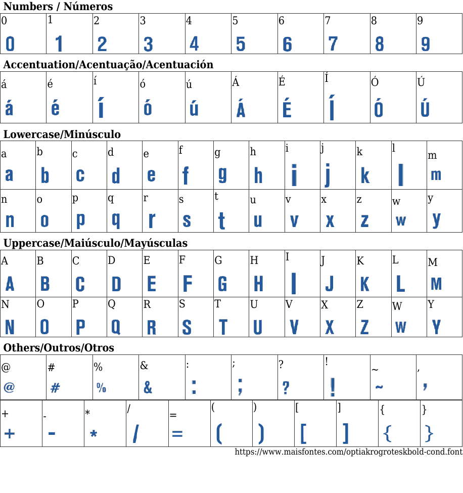 OPTI Akrogrotesk Bold Condensed Font: Free Download | MaisFontes