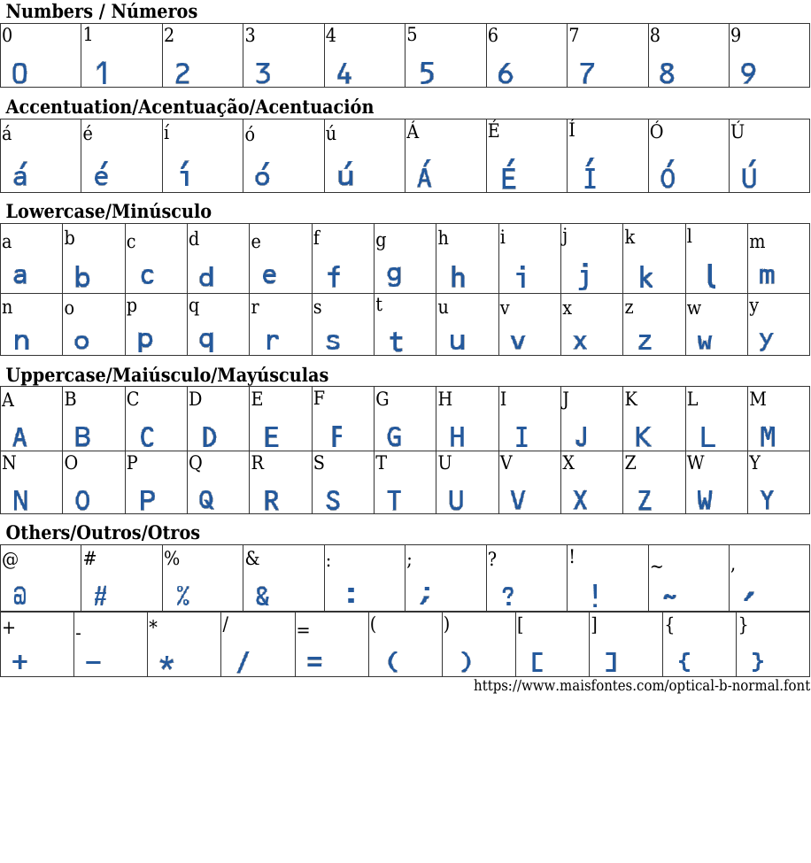 Optical B Normal: Baixar Fonte Grátis | MaisFontes