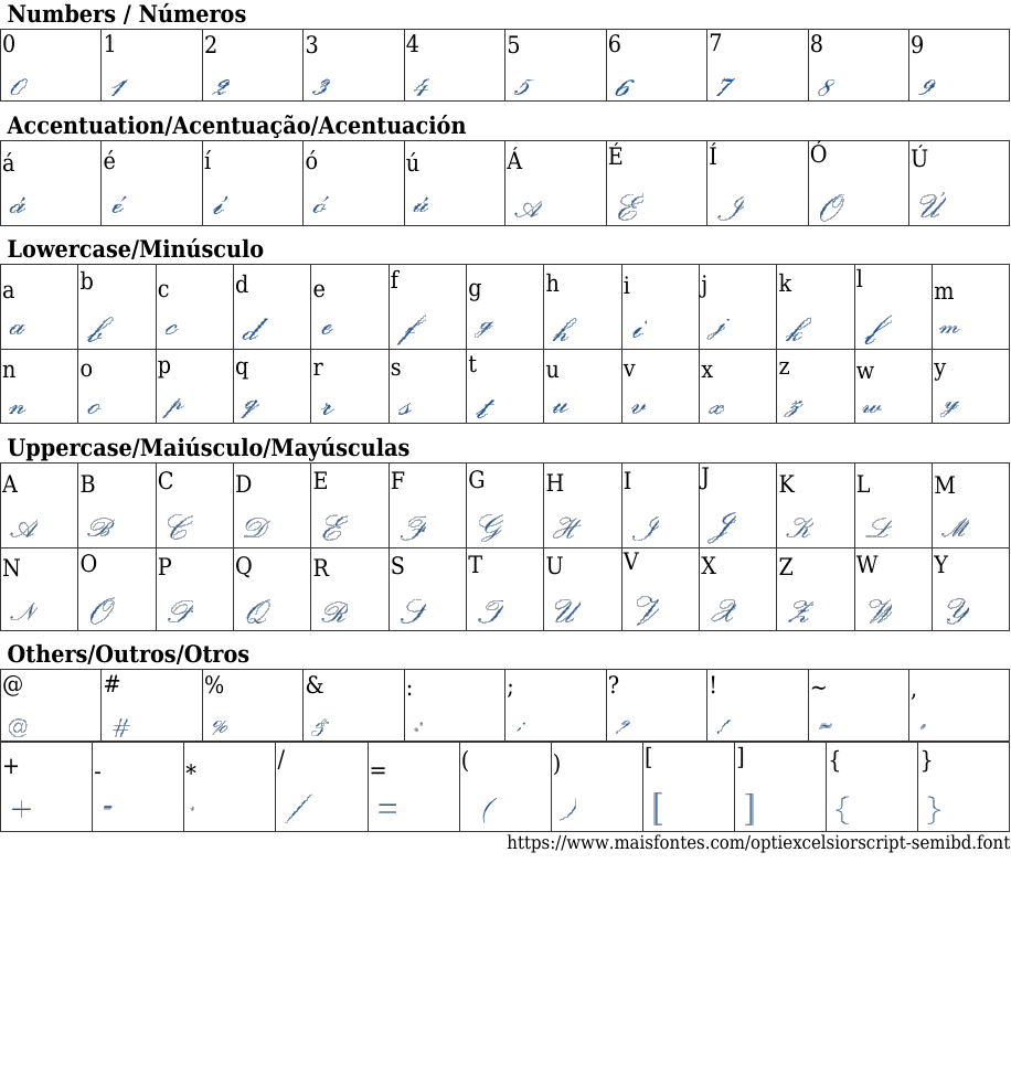 OPTI Excelsior Script SemiBold: Free Font Download | MaisFontes