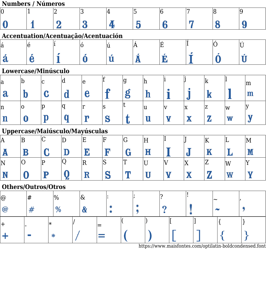 OPTI Latin Bold Condensed: Free Font Download | MaisFontes