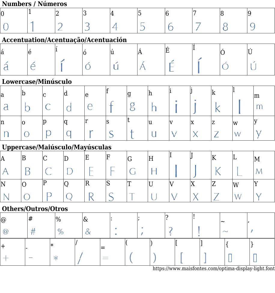 Optima Display Light: Free Font Download | MaisFontes