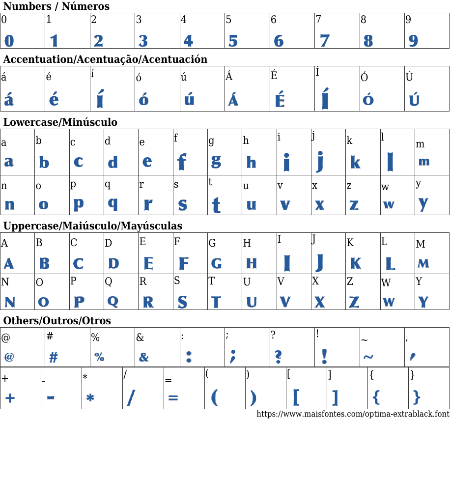 Optima Extra Black：無料フォントをダウンロード | MaisFontes