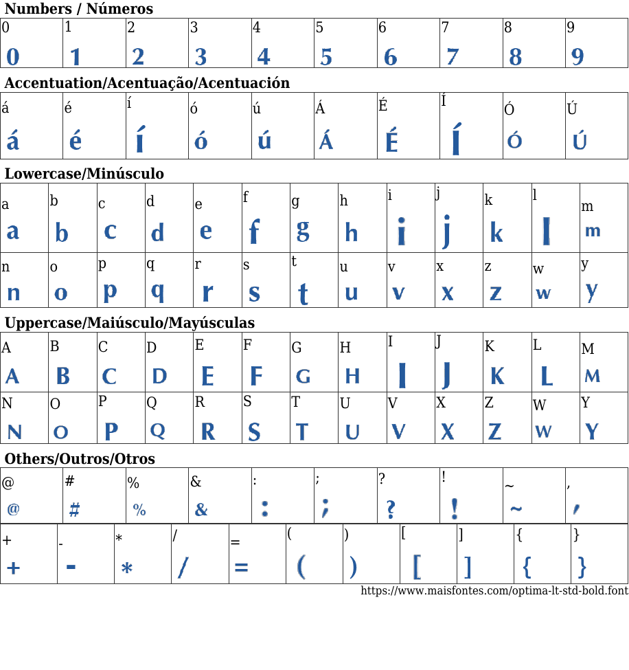 Optima LT Std Bold Font: Free Download | MaisFontes