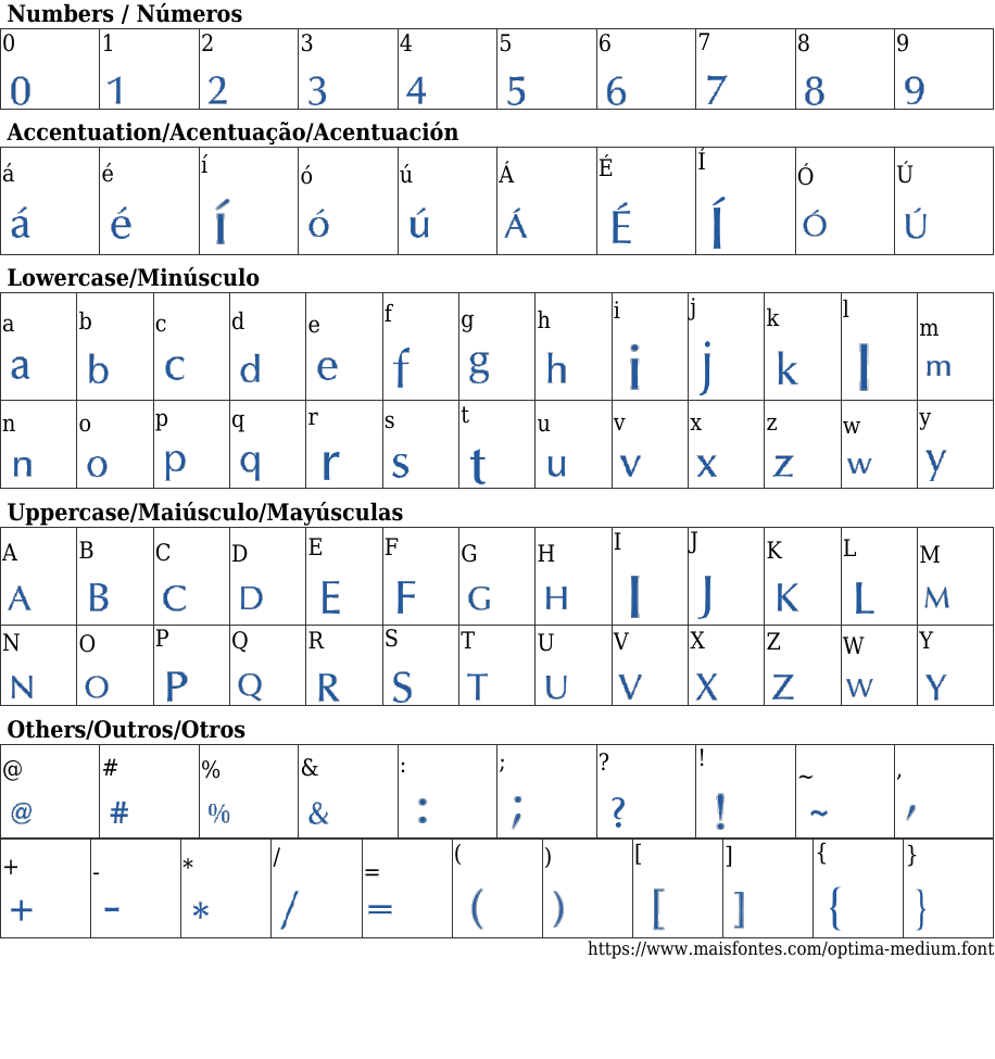 Optima Medium Font: Free Download | MaisFontes