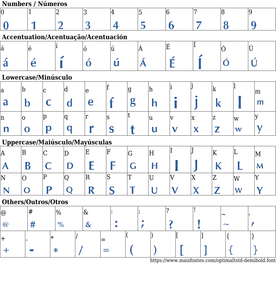 Optima LT Std Demi Bold Font: Free Download | MaisFontes