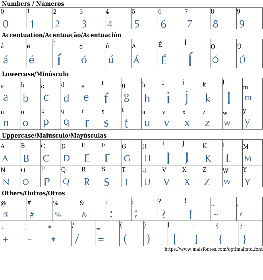 Optima LT Std Font: Free Download | MaisFontes
