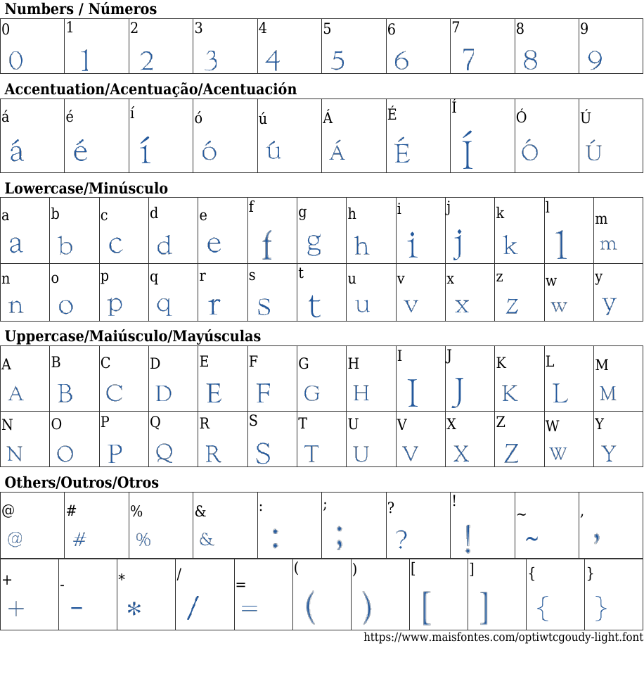 OPTI WTC Goudy Light: Baixar Fonte Grátis | MaisFontes