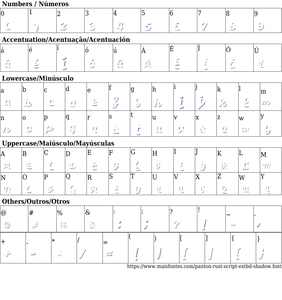 Panton Rust Script ExtraBold Shadow: Free Font Download | MaisFontes