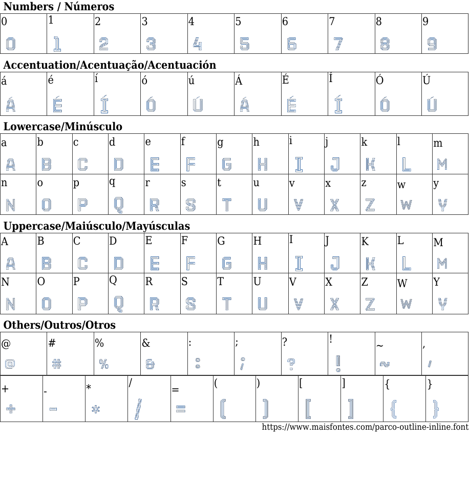 Parco Double Outline: Free Font Download | MaisFontes