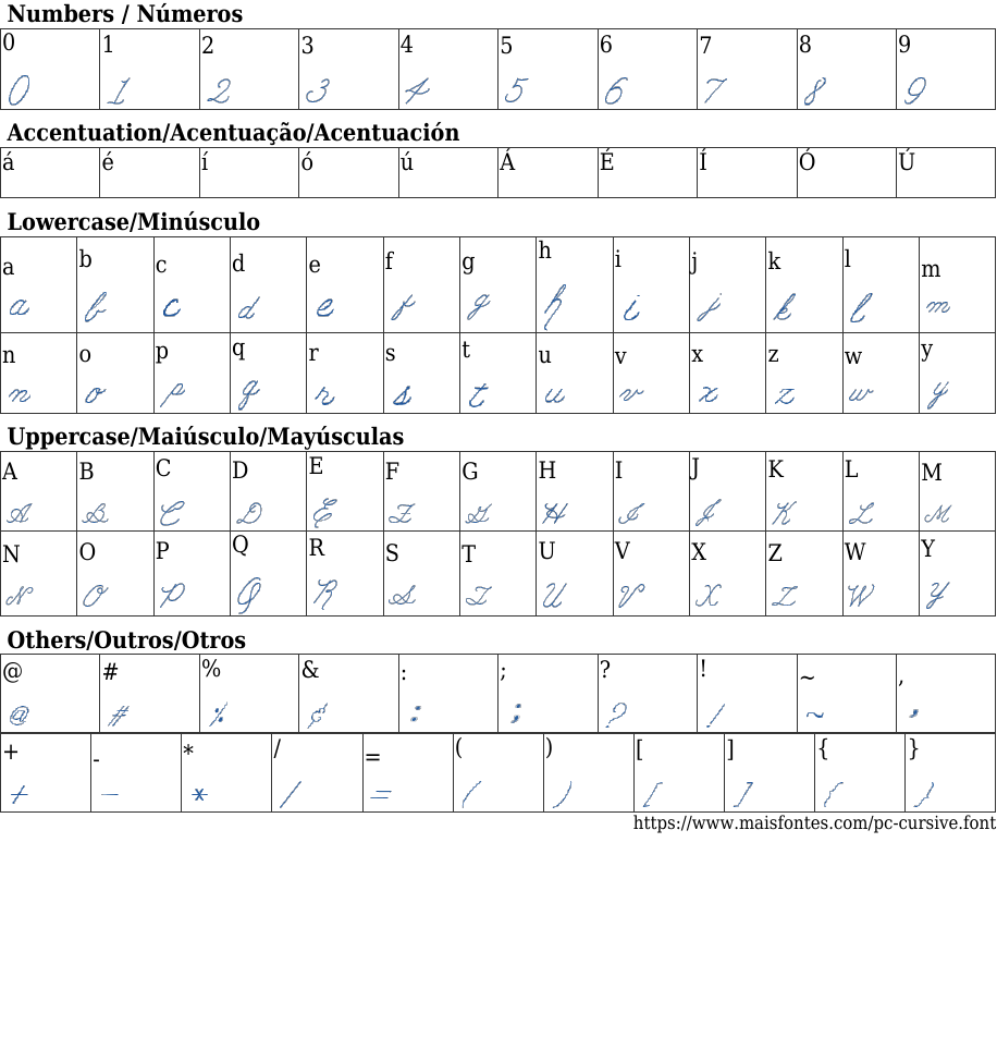 PC Cursive Font: Free Download | MaisFontes