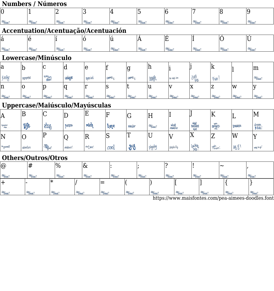Pea Aimees Doodles: Baixar Fonte Grátis | MaisFontes