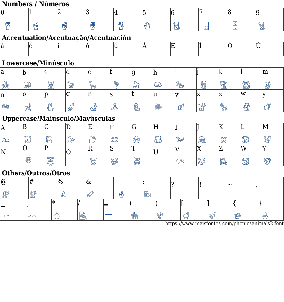 Phonics Animals 2: Free Font Download | MaisFontes