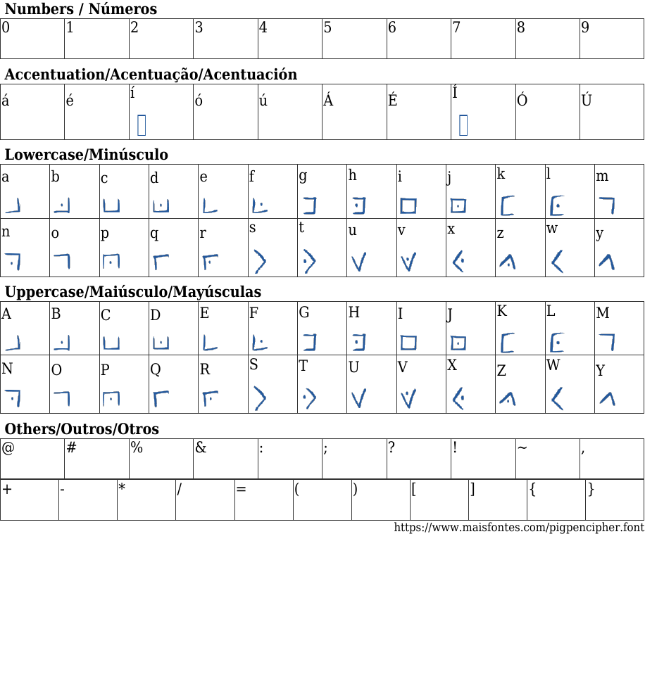 PigPen Cipher: Free Font Download | MaisFontes