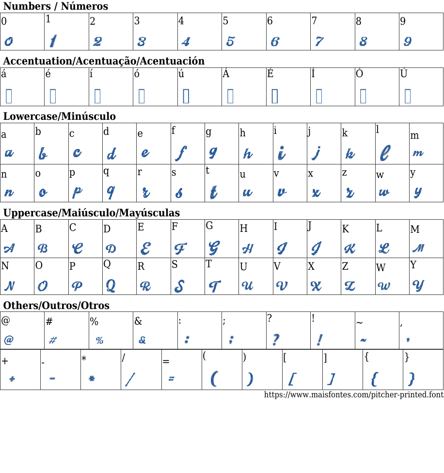 Pitcher Printed: Download Free Font | MaisFontes