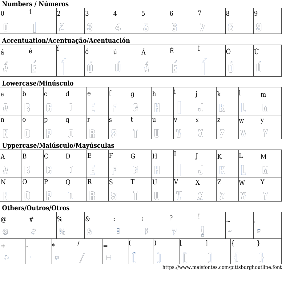 Pittsburgh Outline: Free Font Download | MaisFontes