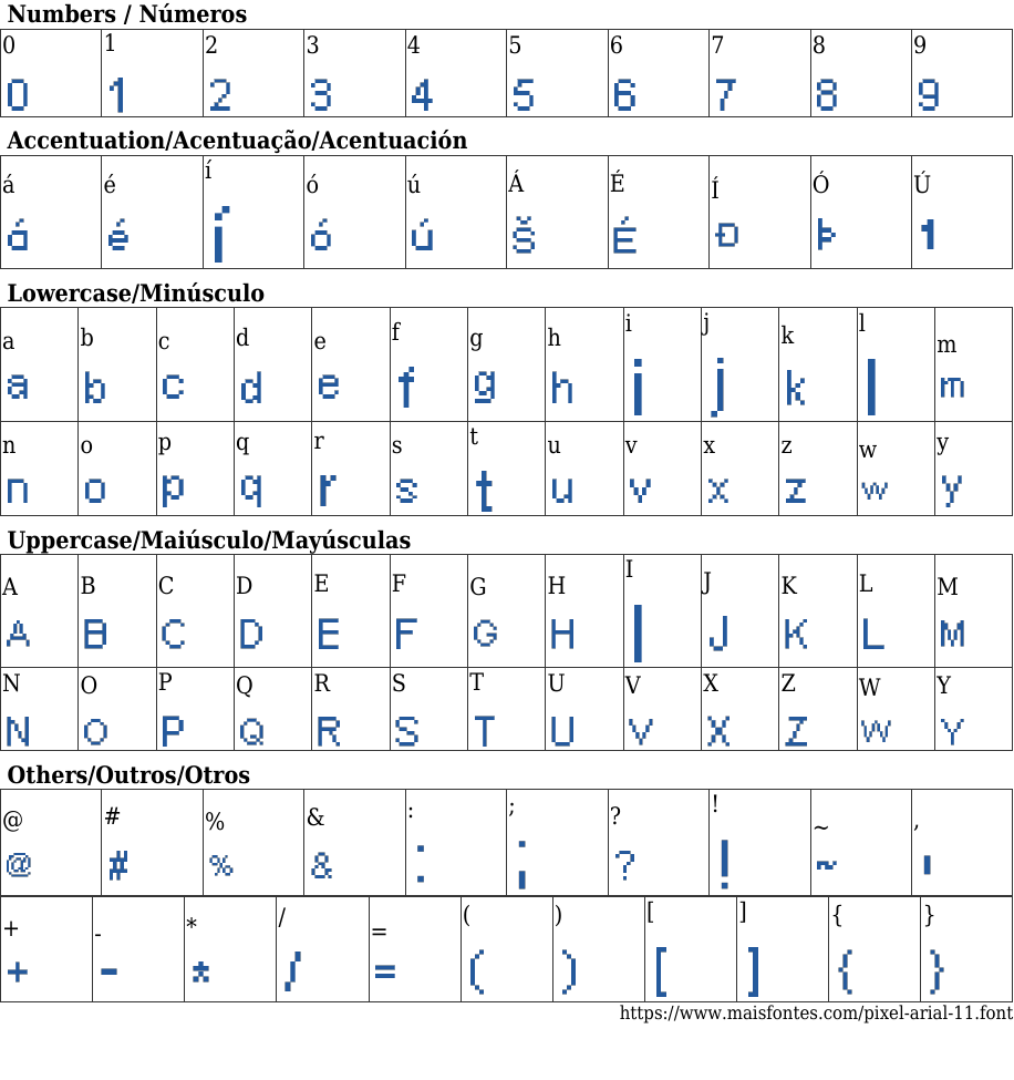 Pixel Arial 11: Free Font Download | MaisFontes