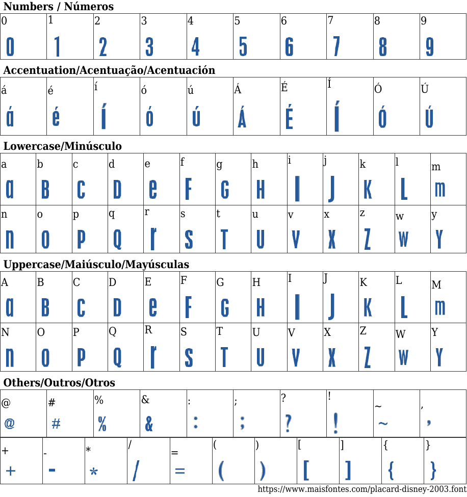 Placard Disney 2003: Free Font Download | MaisFontes