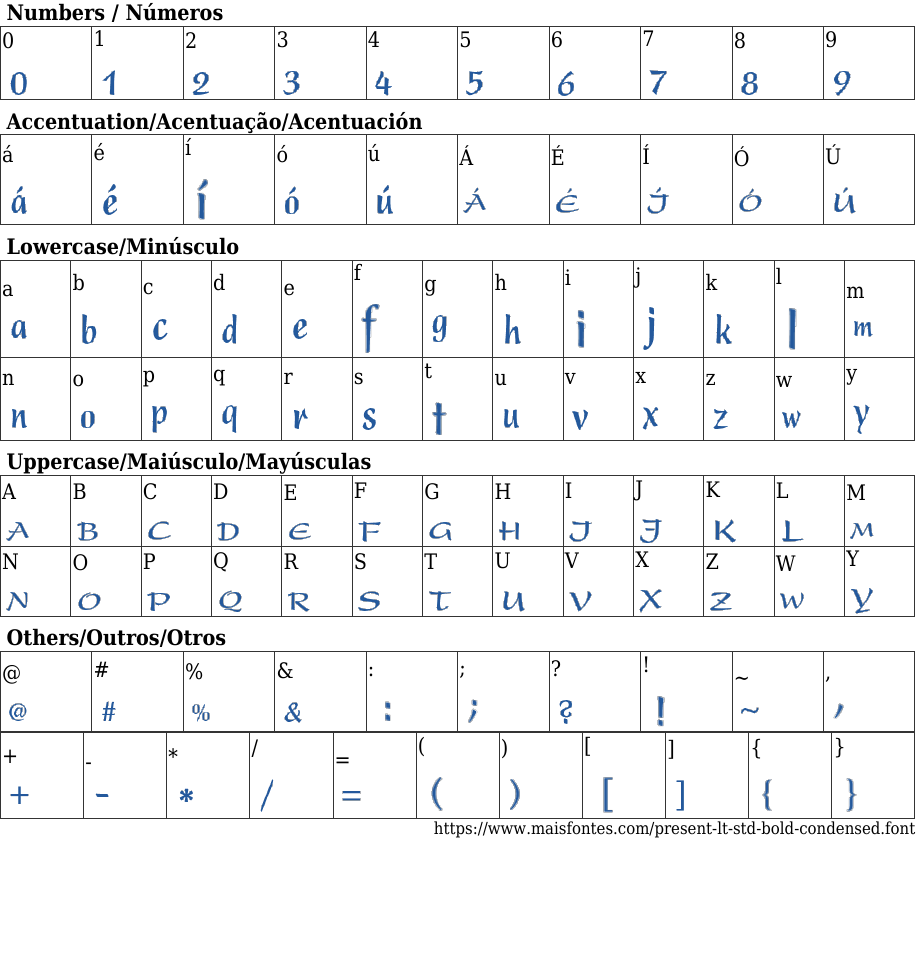 Present LT Std Bold Condensed: Free Font Download | MaisFontes