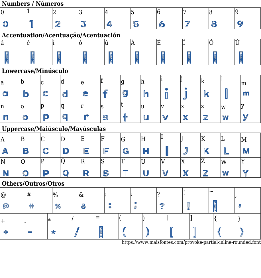 Provoke Partial Inline Rounded: Free Font Download | MaisFontes