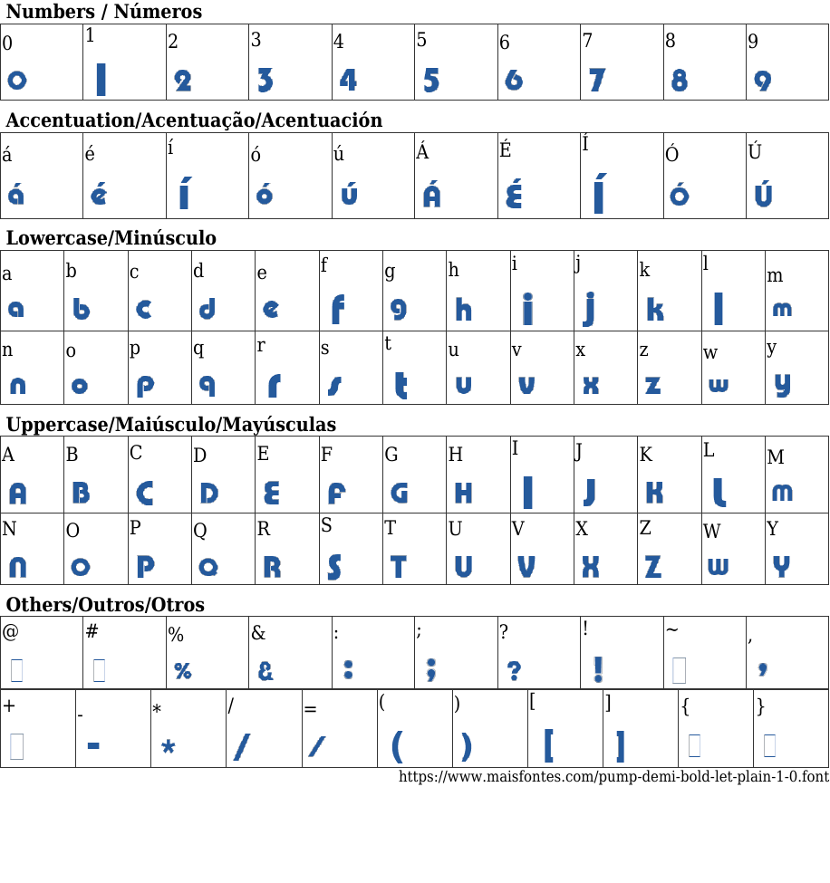 Pump Demi Bold LET Plain 1 0：無料フォントをダウンロード | MaisFontes