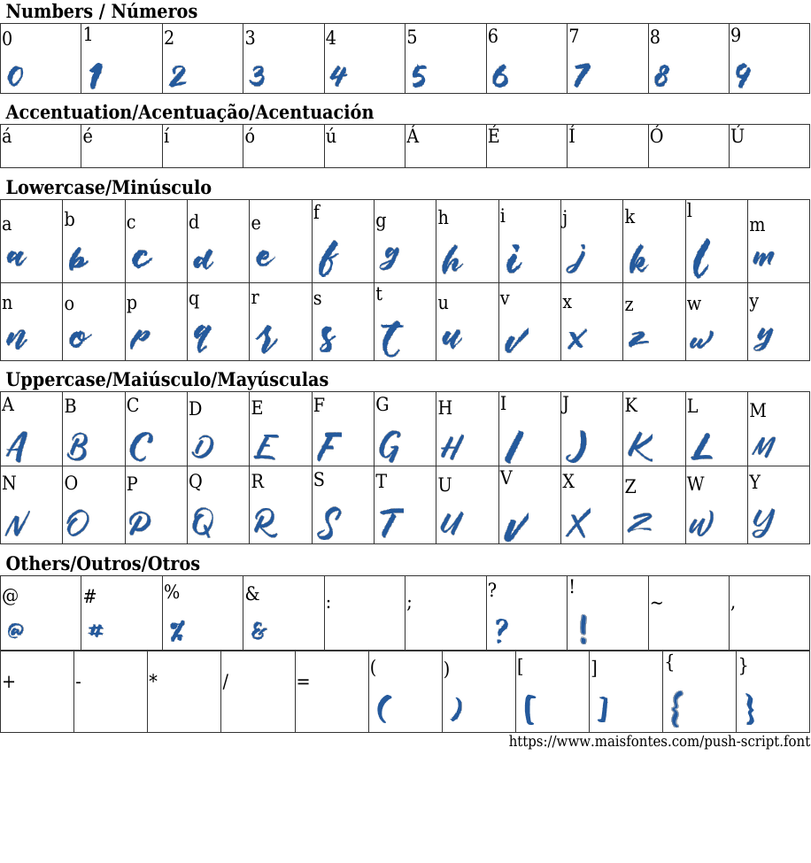 Push Script: Free Font Download | MaisFontes