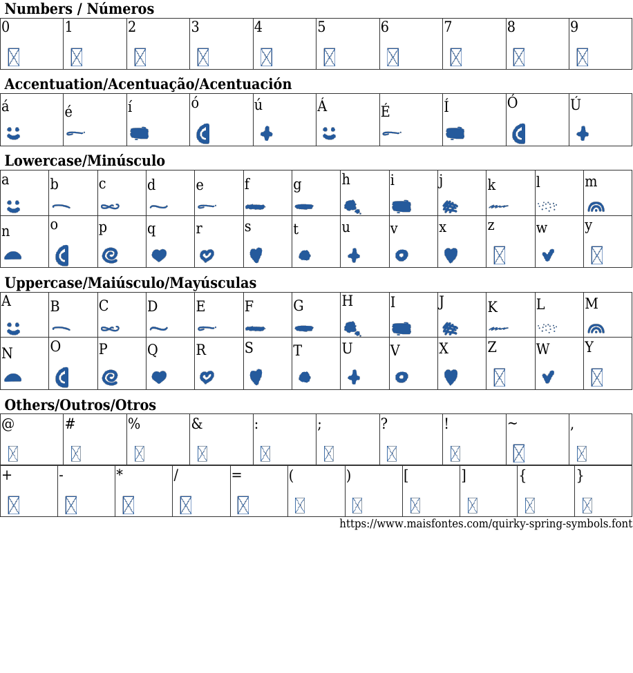 QUIRKY SPRING SYMBOLS: Free Font Download | MaisFontes