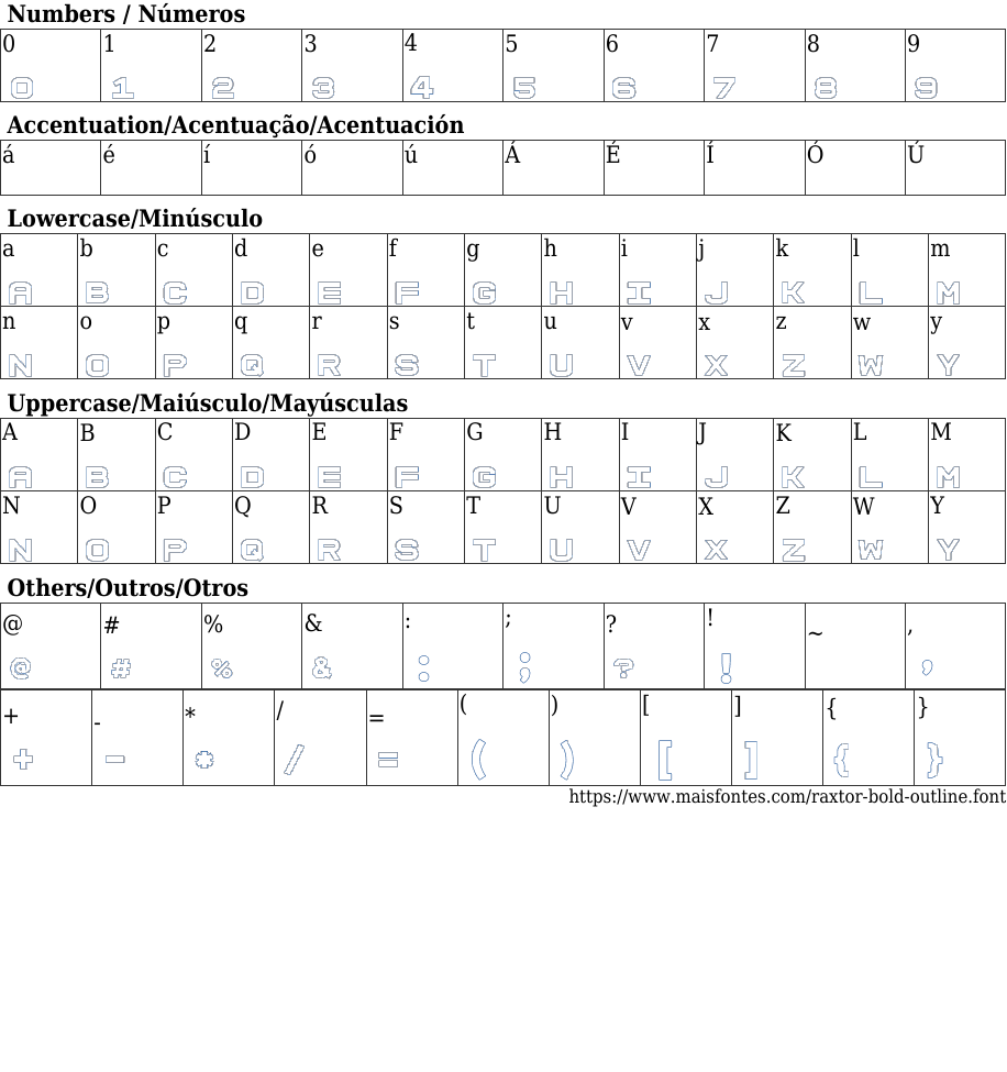 Raxtor Bold Outline: Baixar Fonte Grátis | MaisFontes