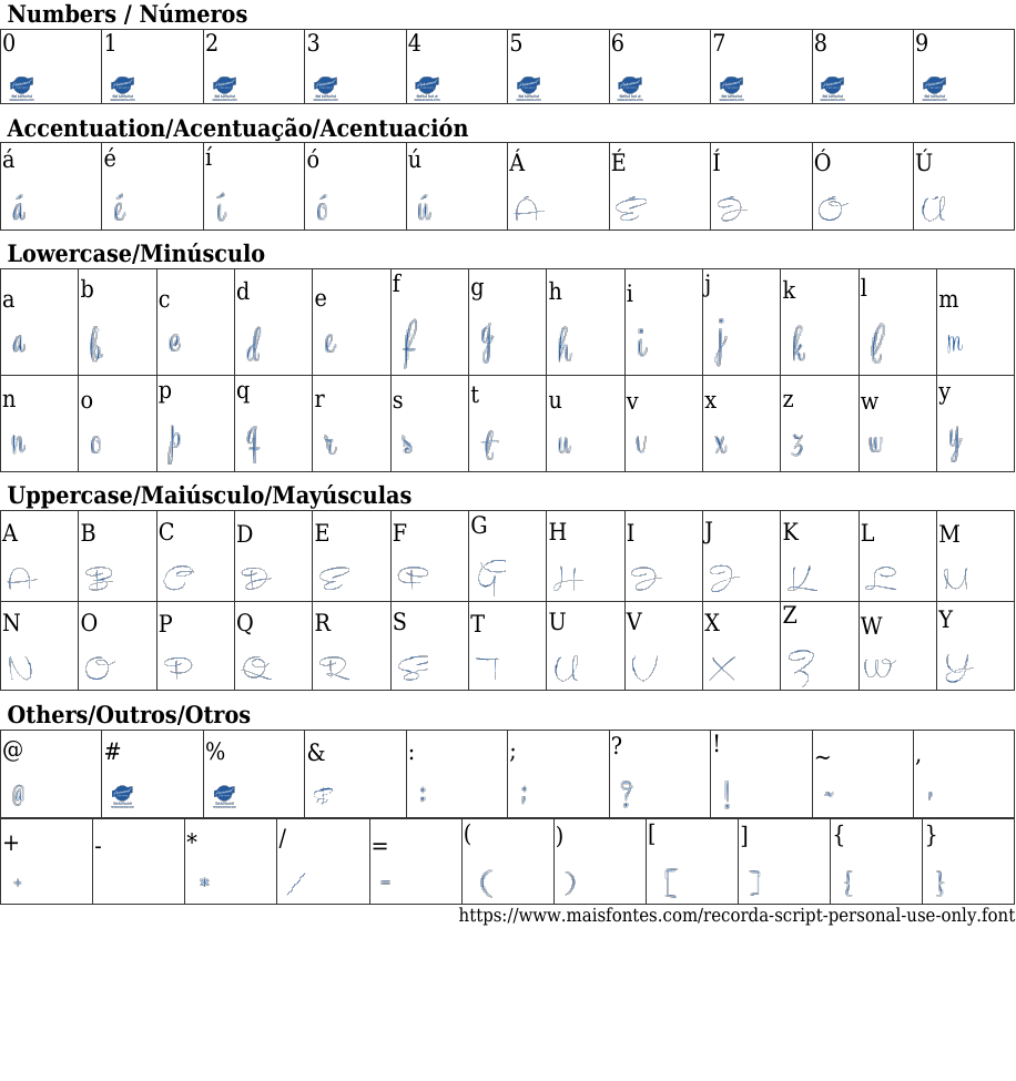 Recorda Script Personal Use Only: Baixar Fonte Grátis | MaisFontes