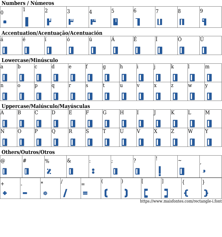 Rectangle I font download | MaisFontes.com