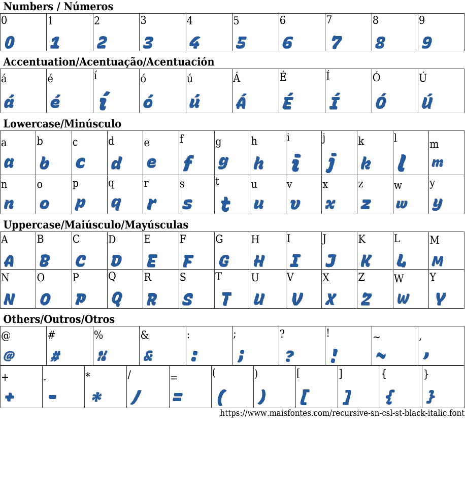 Recursive Sans Casual Static Black Italic: Free Font Download | MaisFontes