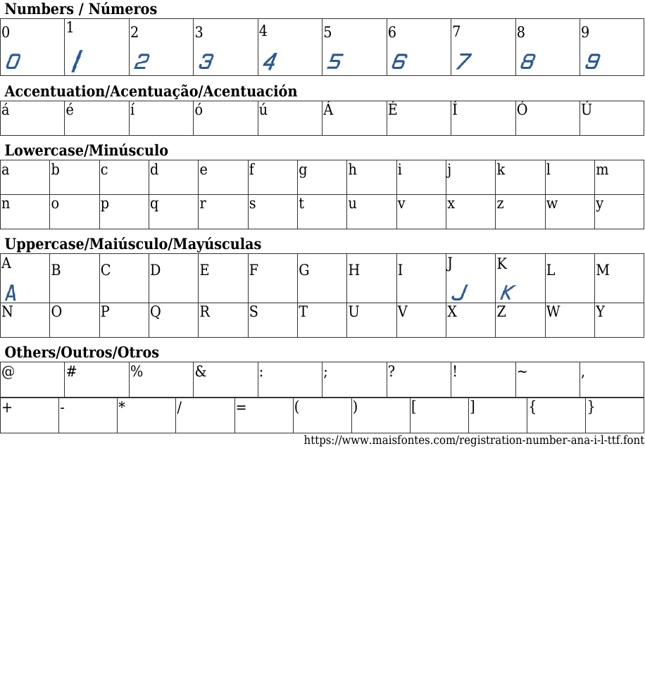 Registration Number ANA I L ttf: Baixar Fonte Grátis | MaisFontes