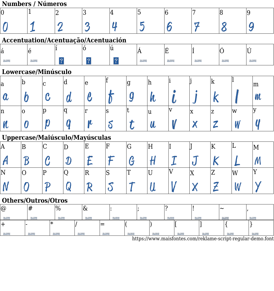 Reklame Script Regular DEMO: Free Font Download | MaisFontes