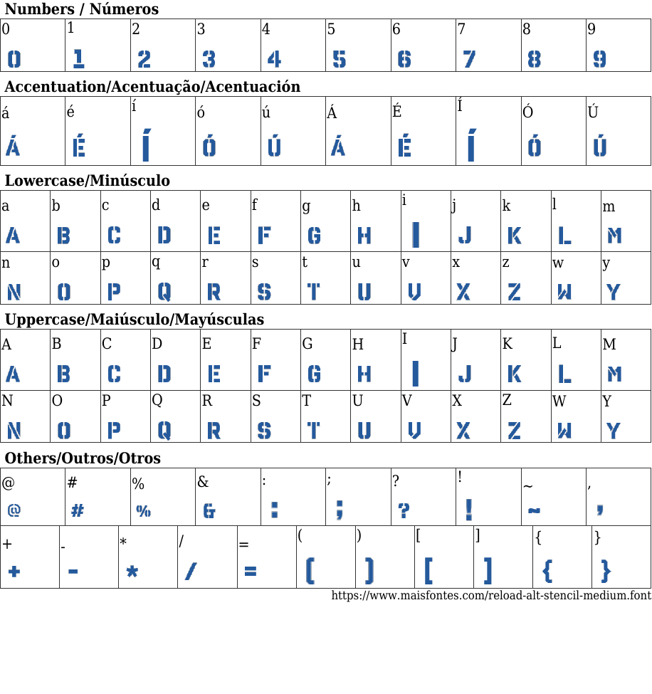 Reload Alt Stencil Medium: Free Font Download | MaisFontes