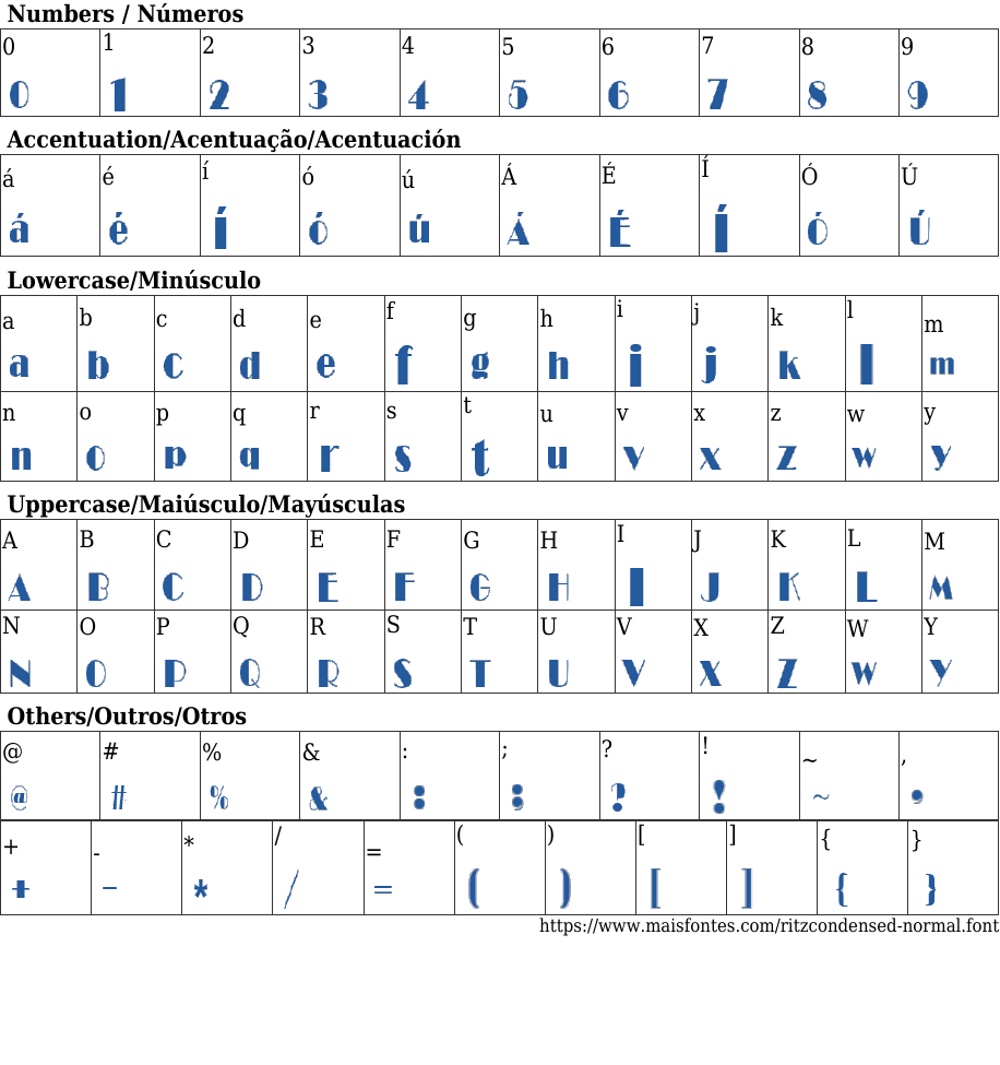 Ritz Condensed Normal: Free Font Download | MaisFontes