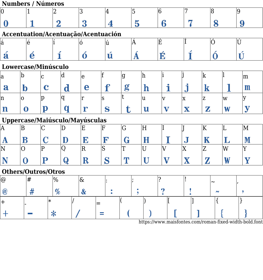 Roman Fixed width Bold: Free Font Download | MaisFontes