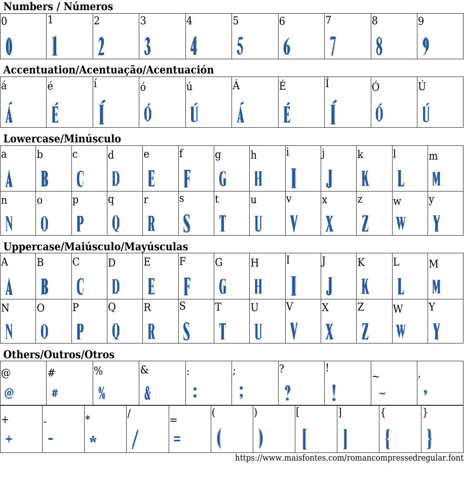 Roman Compressed Regular: Free Font Download | MaisFontes