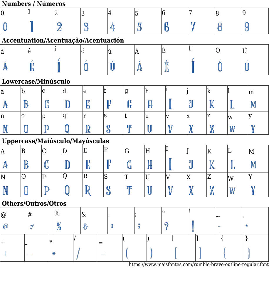 Rumble Brave Outline: Free Font Download | MaisFontes
