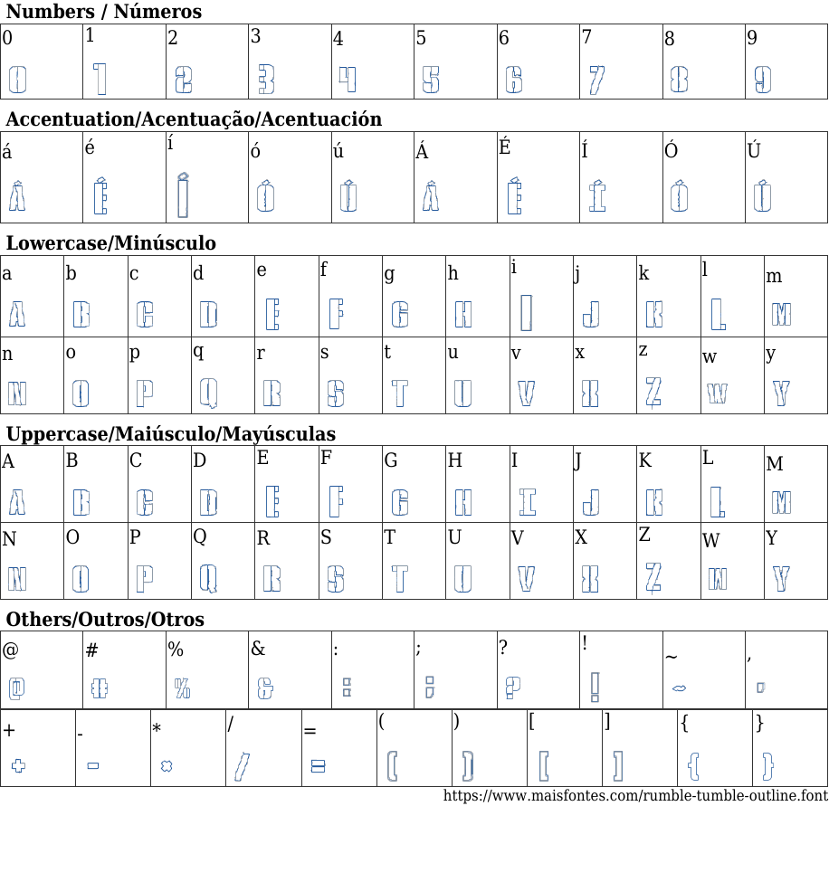 Rumble Tumble Outline: Free Font Download | MaisFontes
