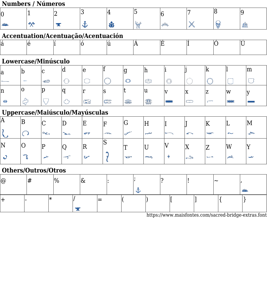 Sacred Bridge Extras: Free Font Download | MaisFontes