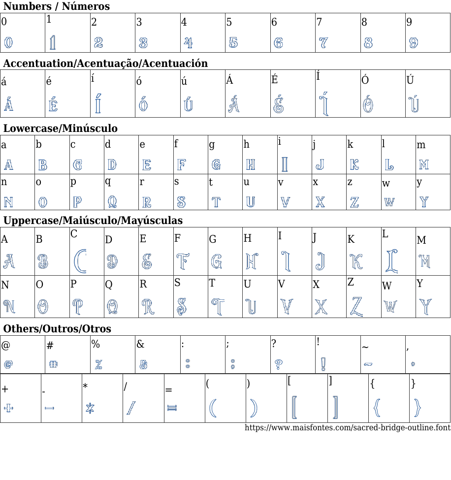 Sacred Bridge Outline: Free Font Download | MaisFontes