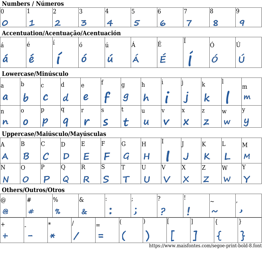 Segoe Print 8 Bold: Free Font Download | MaisFontes