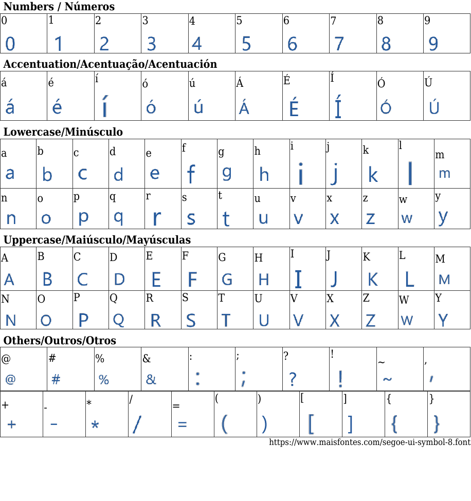 Segoe UI Symbol 8: Free Font Download | MaisFontes