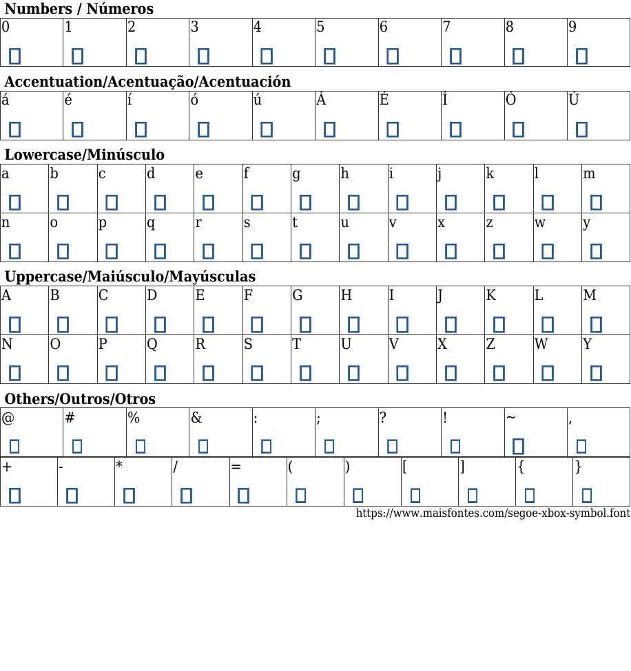 Segoe Xbox Symbol: Download Free Font | MaisFontes