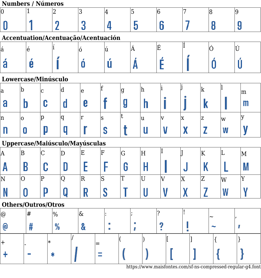 SF NS Compressed Regular G4 Font: Free Download | MaisFontes