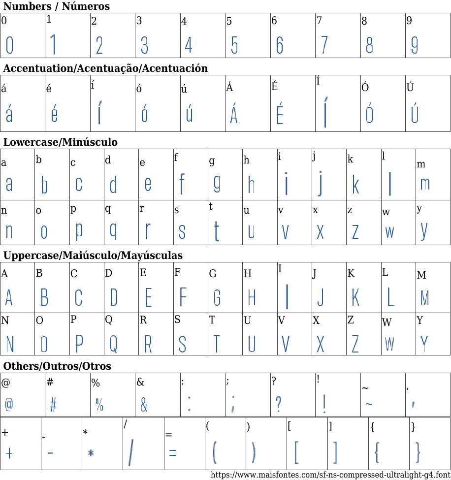 SF NS Compressed Ultralight G4: Free Font Download | MaisFontes